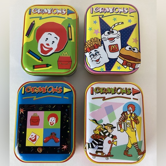 McDonald's | Toys | Mcdonalds Set Of 4 Vintage Mcdonalds Character Themed Crayon Tin Boxes ...
